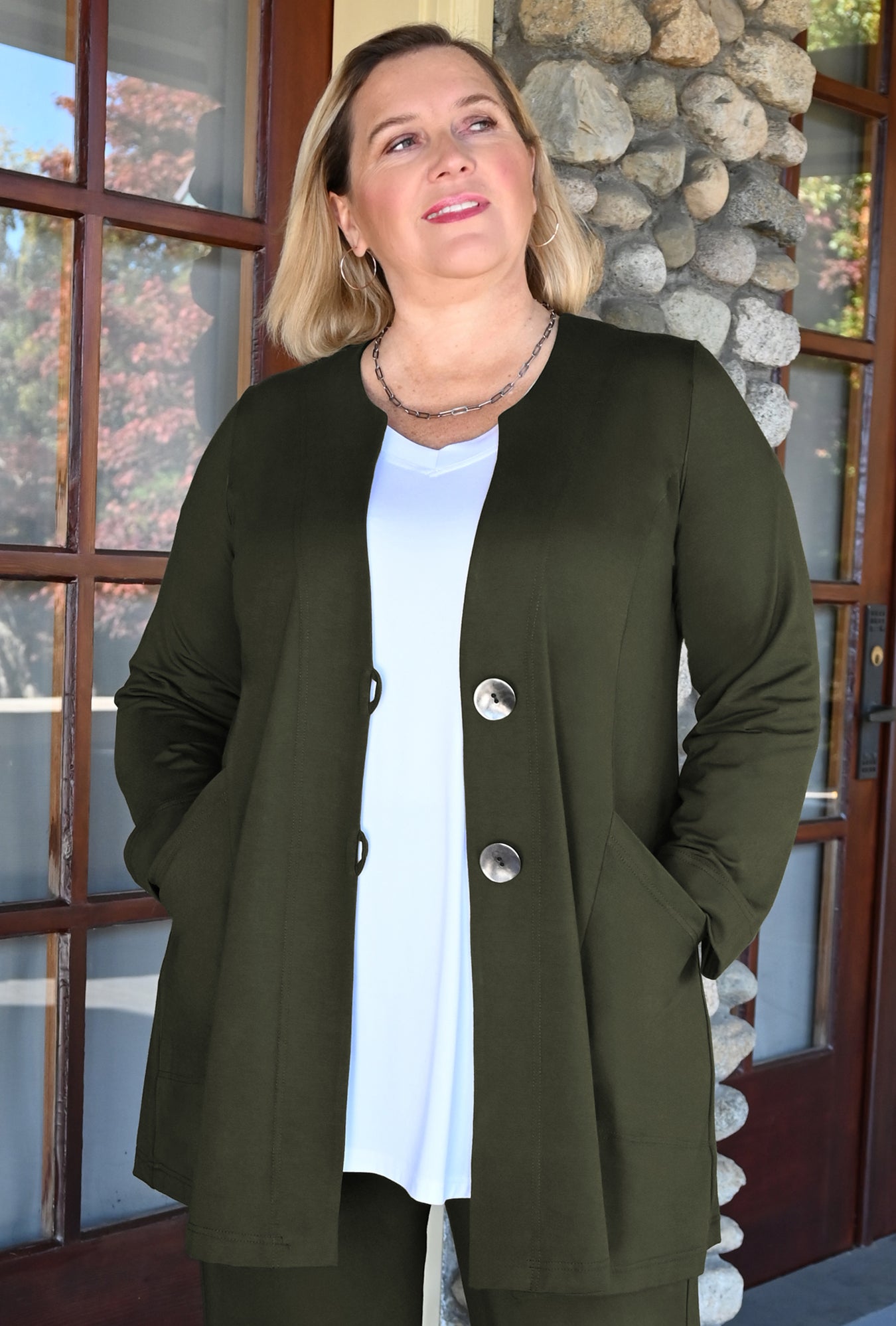 Aria Jacket - Olive Bamboo – Diane Kennedy